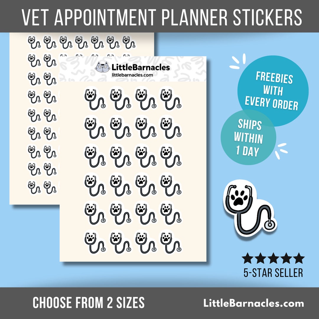 Pet Appointment Reminder Planner Sticker Vet Reminder Pet Health Label ...