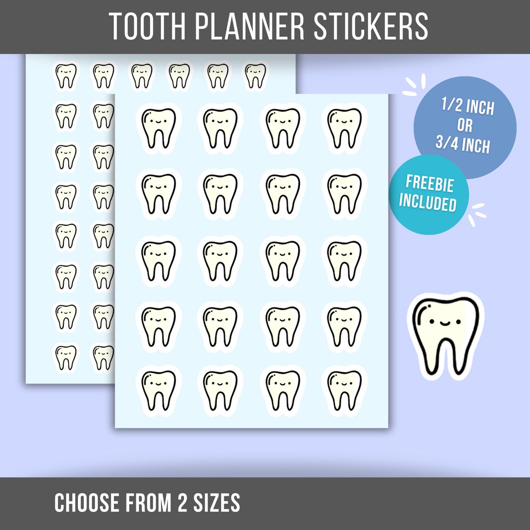 Tooth Planner Sticker Dental Health Dentist Appointment Reminder Label ...