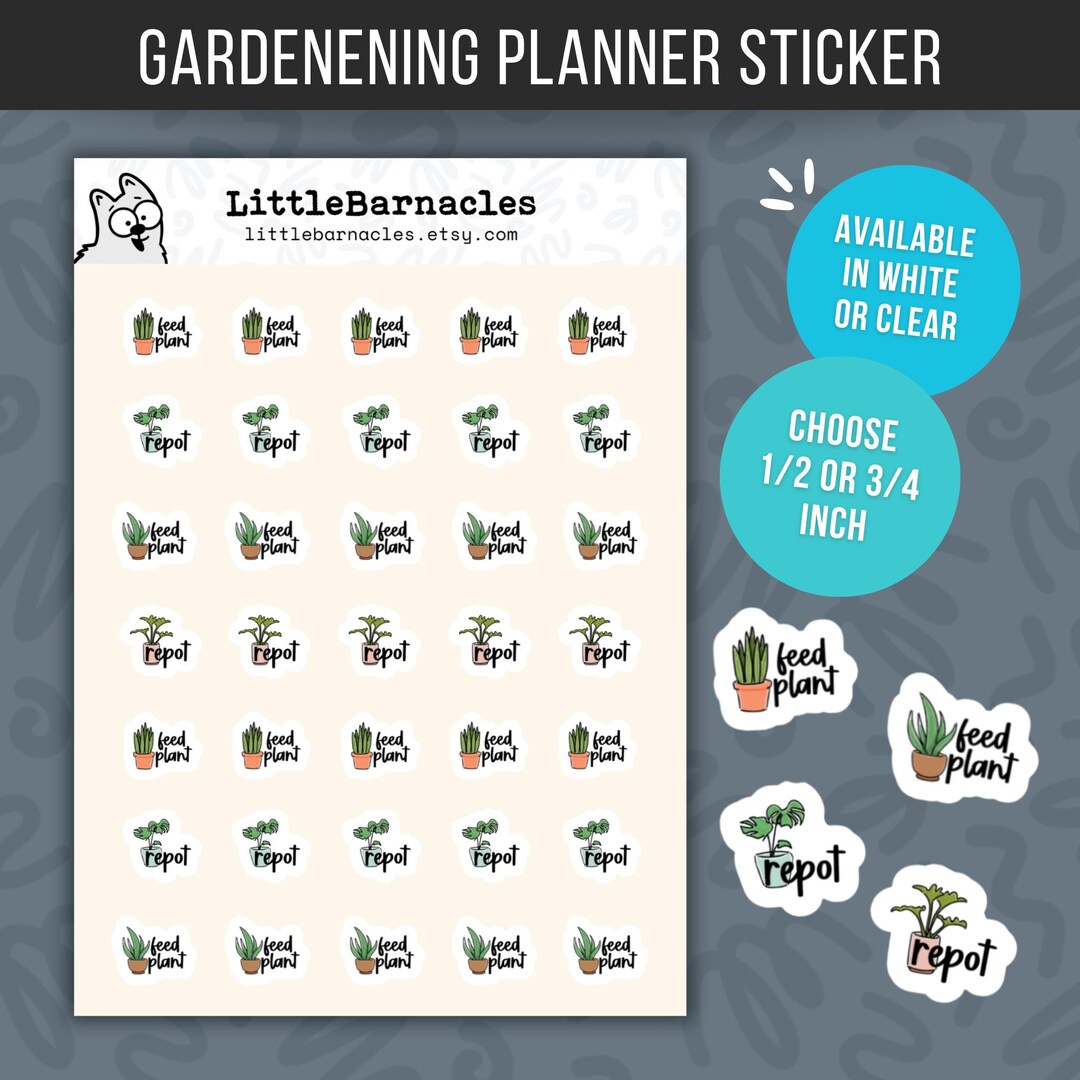 Houseplant Planner Stickers, Gardening Reminders - Etsy