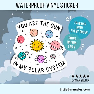 Solar System Sticker Couples Waterproof Vinyl Best Friend Gift for ...