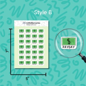 Payday Planner Sticker Mini Paycheck Sticker Finance Reminder Money ...