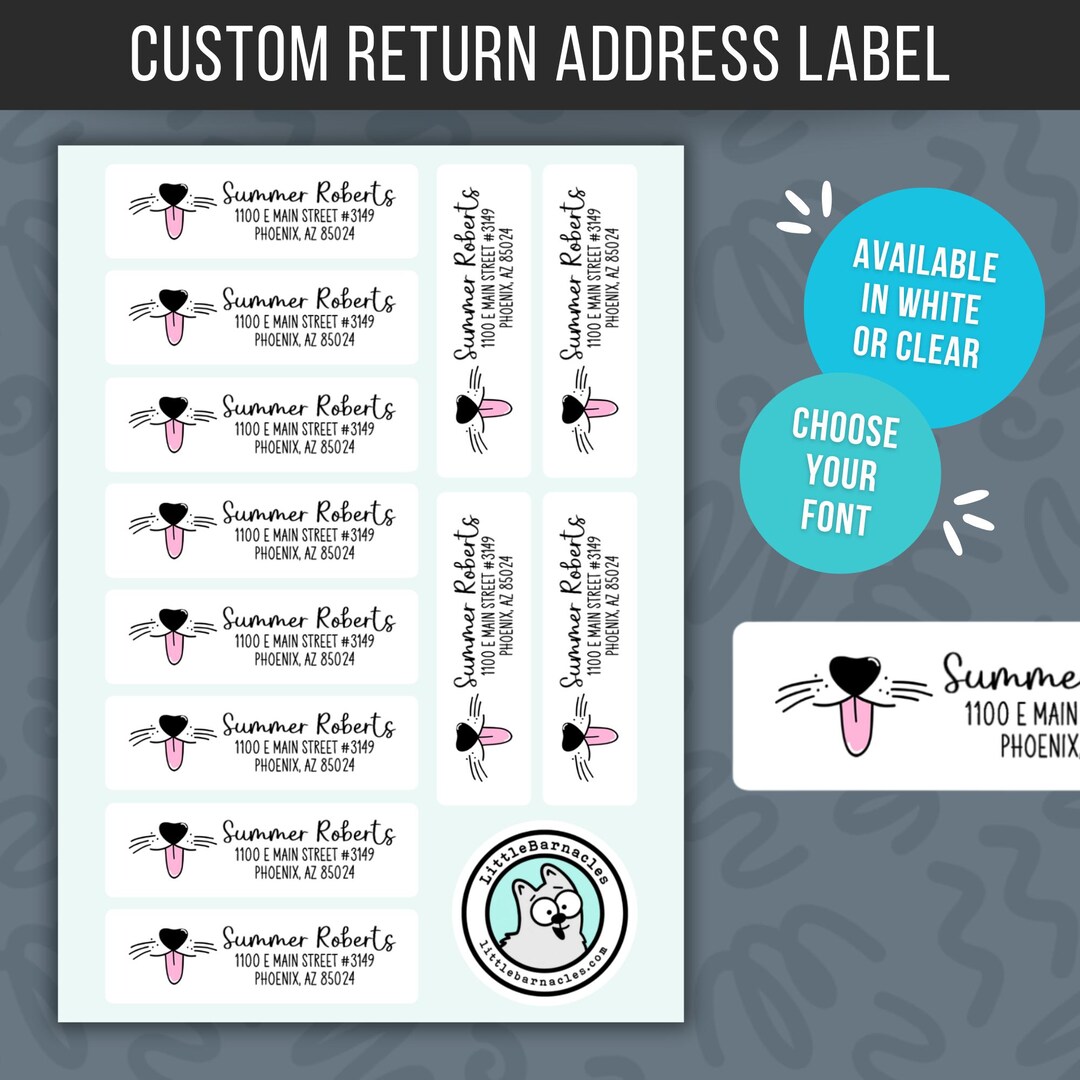 Custom Dog Address Labels Return Address Labels Personalized Mailing ...