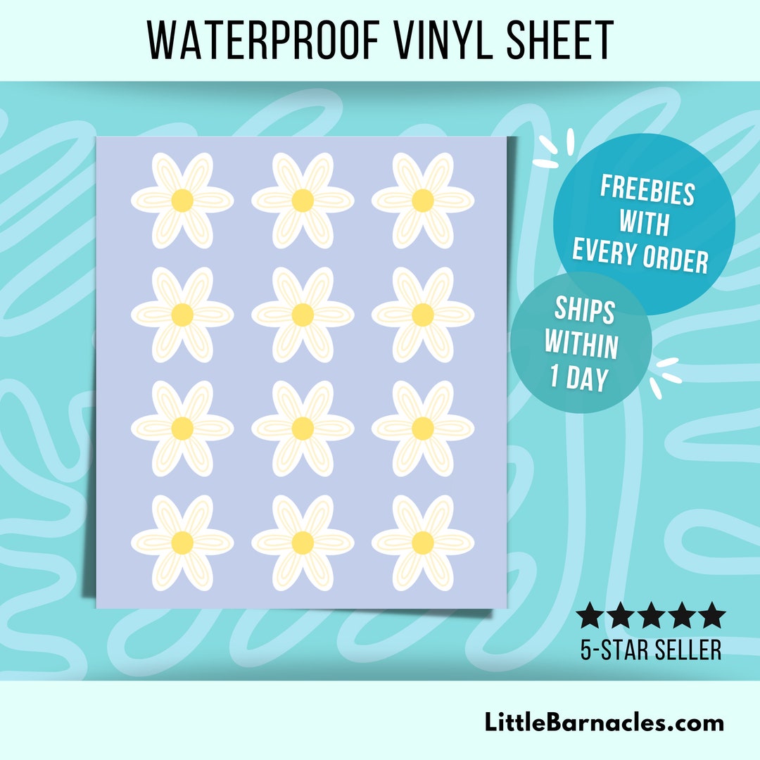Mini Daisy Flower Sticker Sheet Waterproof Vinyl Cute Small Daisy ...