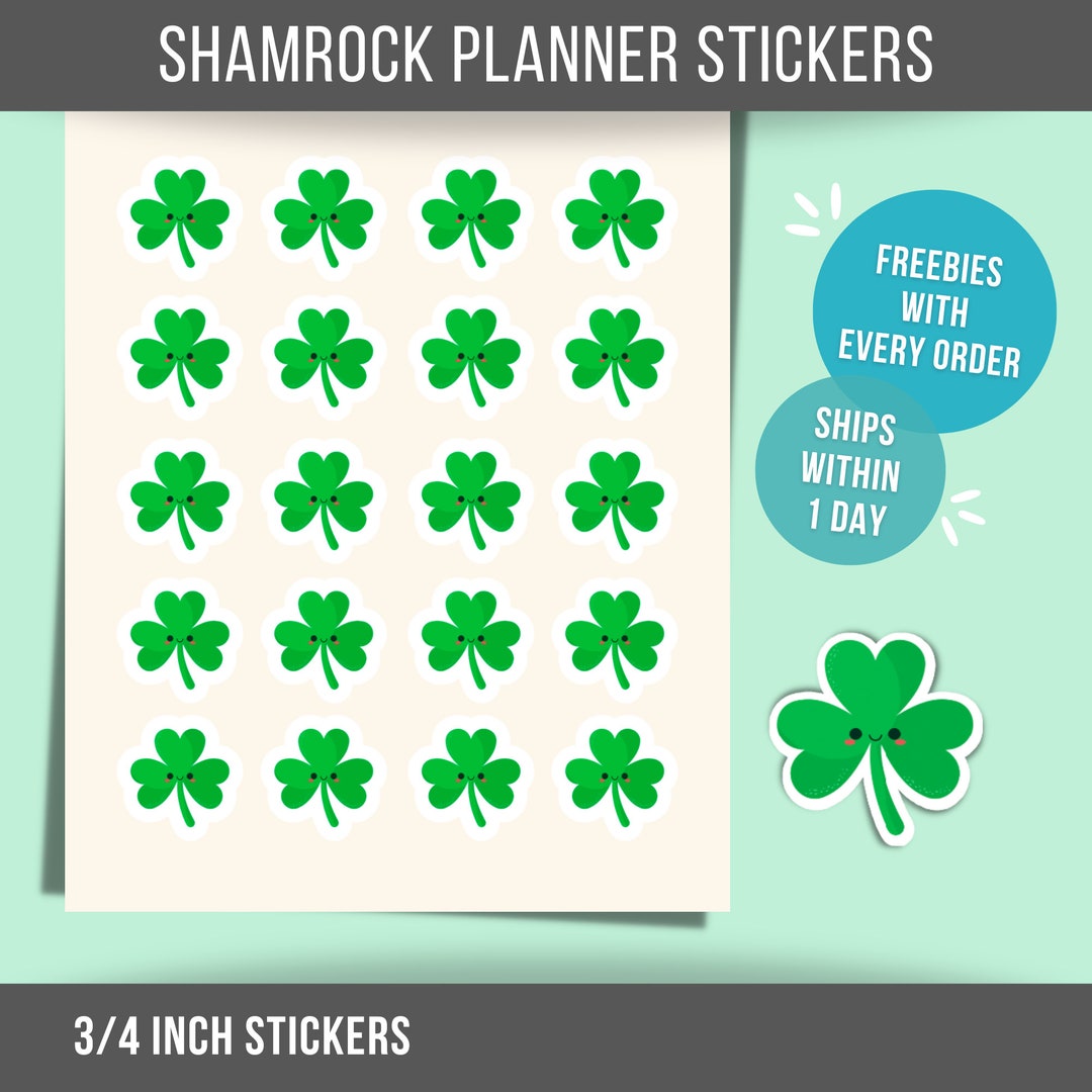 Shamrock Planner Sticker Mini Sticker St. Patrick's Day Cute Shamrock ...