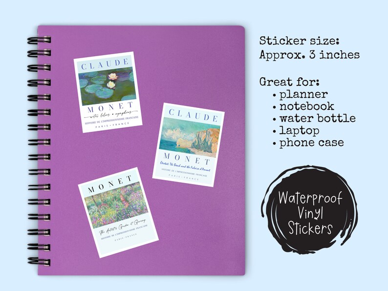 Claude Monet Painting Sticker - Waterproof Vinyl Art Decal - Etsy