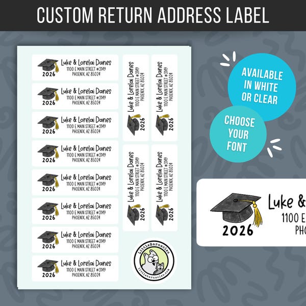 Graduation Return Address Labels - Etsy