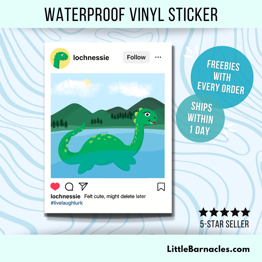 Instagram Loch Ness Sticker for Nessie Lover Loch Ness Monster ...