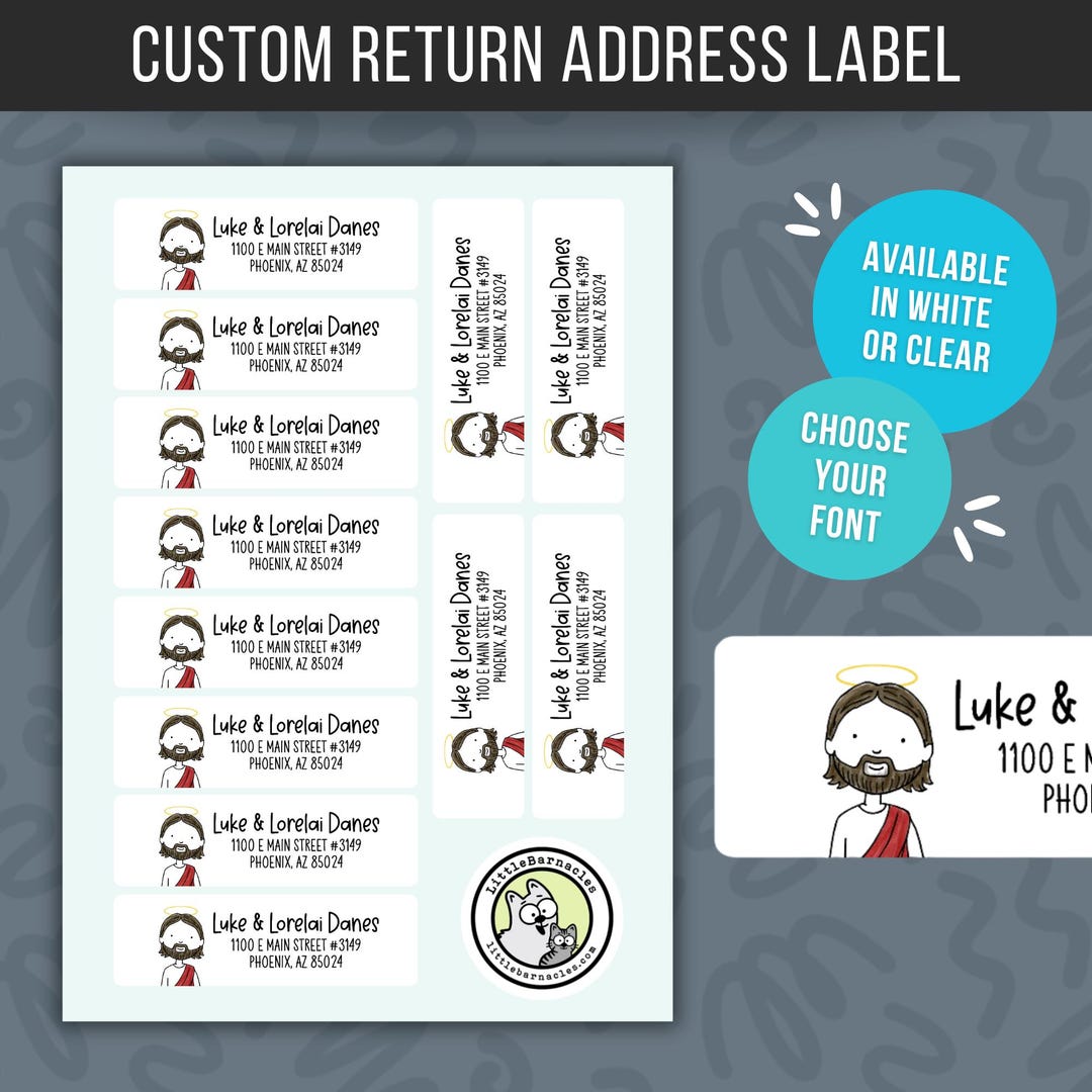 Custom Jesus Address Labels • Personalized Christian Return Address ...