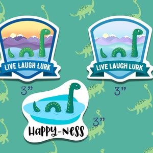 Loch Ness Monster Sticker Bundle for Nessie Lover Loch Ness Waterproof ...