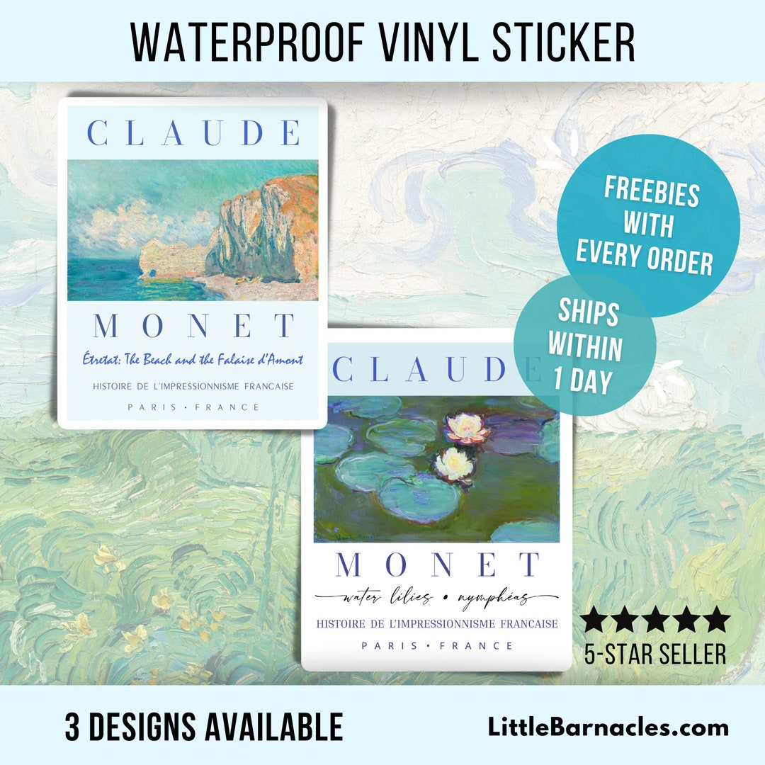 Claude Monet Sticker Waterproof Vinyl Sticker Floral Sticker Classic ...