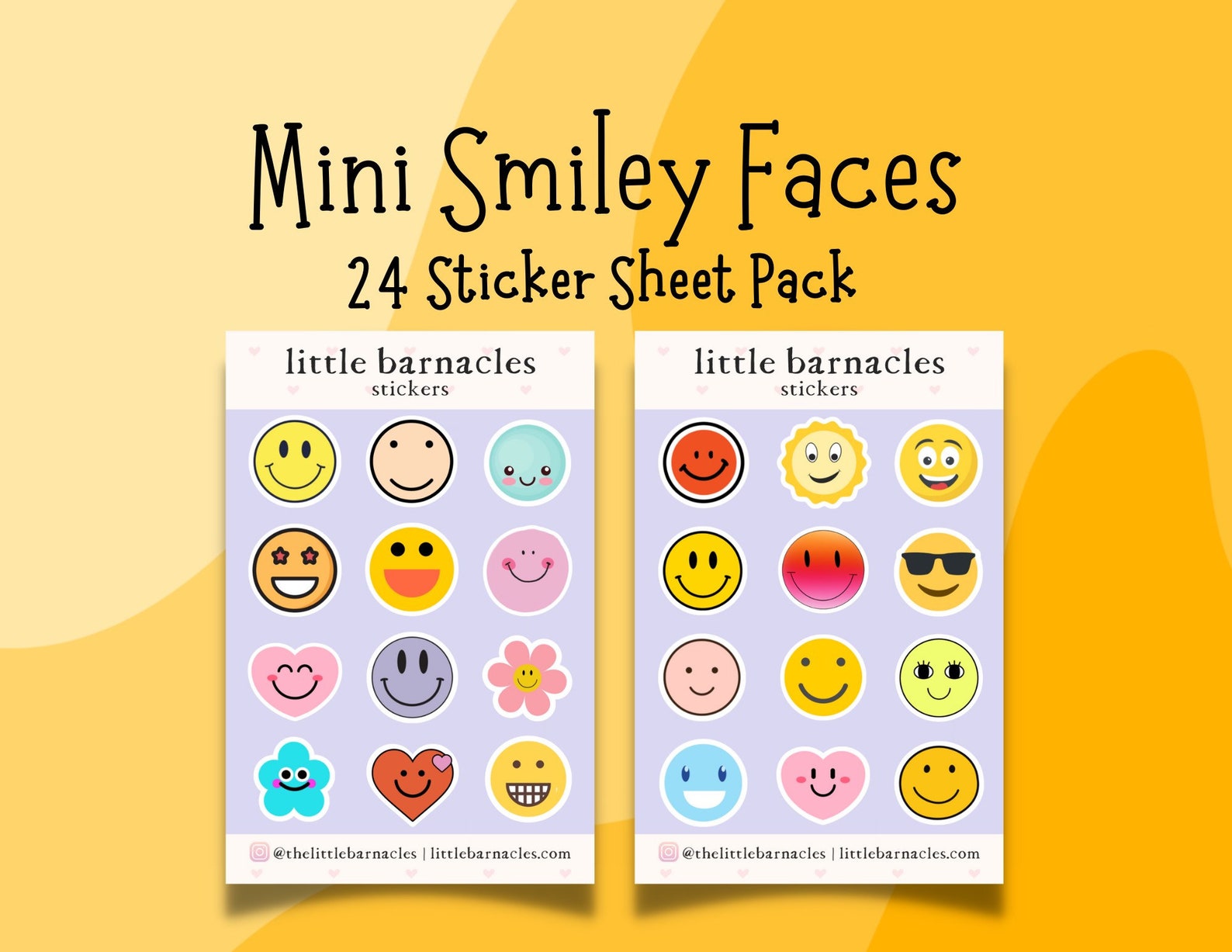 Mini Smiley Face Sticker Sheet Waterproof Vinyl Sticker Pack Cute Emoji ...