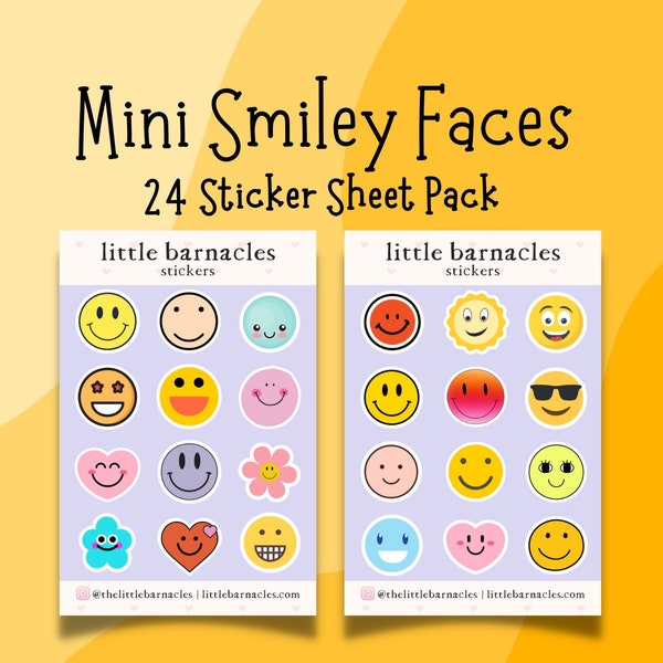 Smiley Face Stickers - Etsy