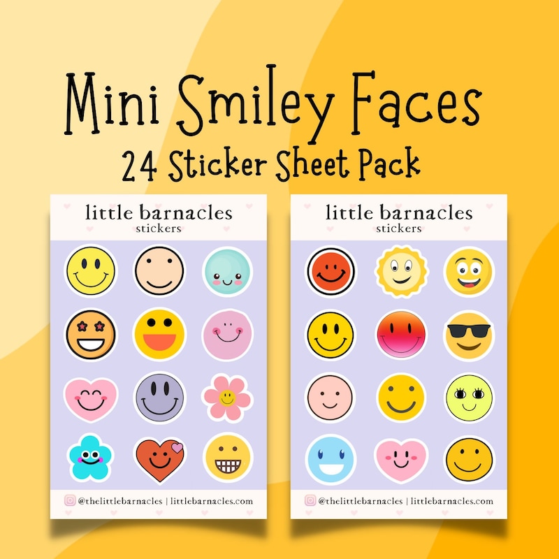 Smiley Face Stickers - Etsy