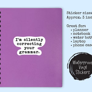 Grammar Sticker Waterproof Vinyl Sticker Coworker Gift Teacher Sticker ...