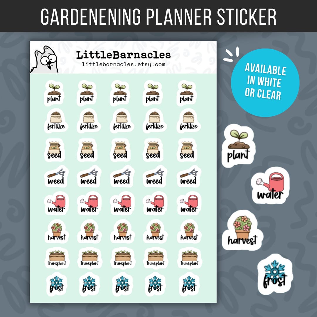 Gardening Planner Stickers • Garden Planting Reminder • Calendar Mini ...