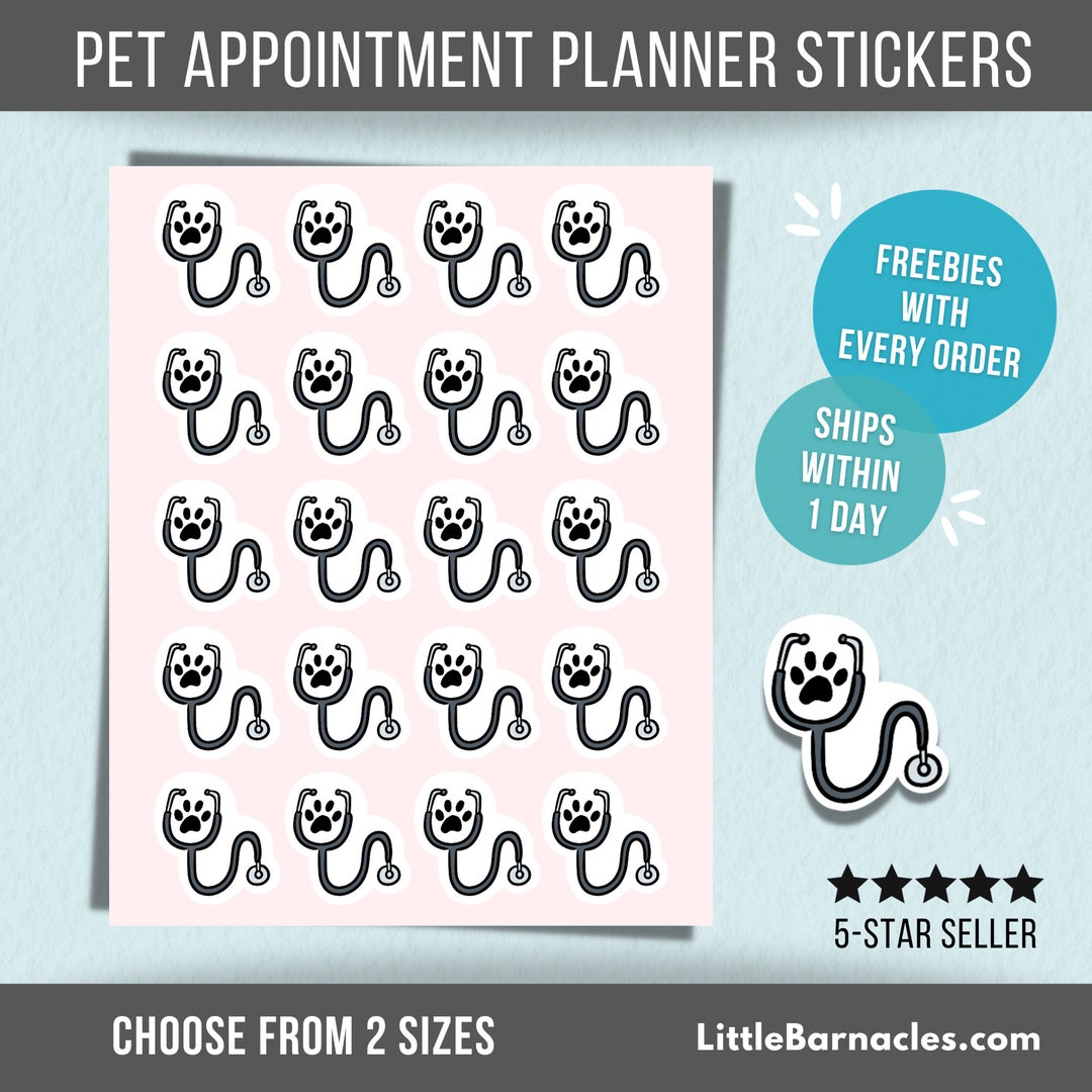 Pet Appointment Reminder Planner Sticker Vet Reminder Pet Health Label ...