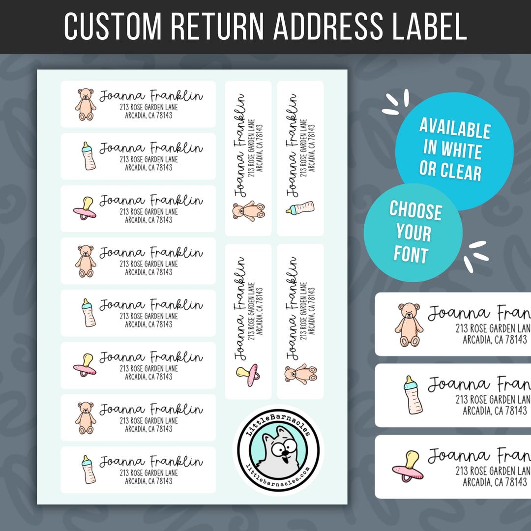 Custom Address Labels Return Address Label Personalized Mailing Label ...