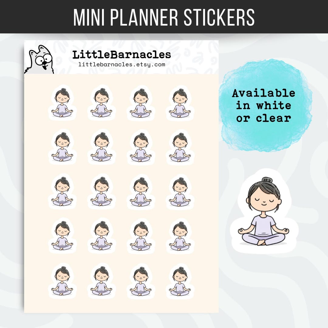 Meditation Planner Stickers • Self Care & Mindfulness Reminder Labels ...