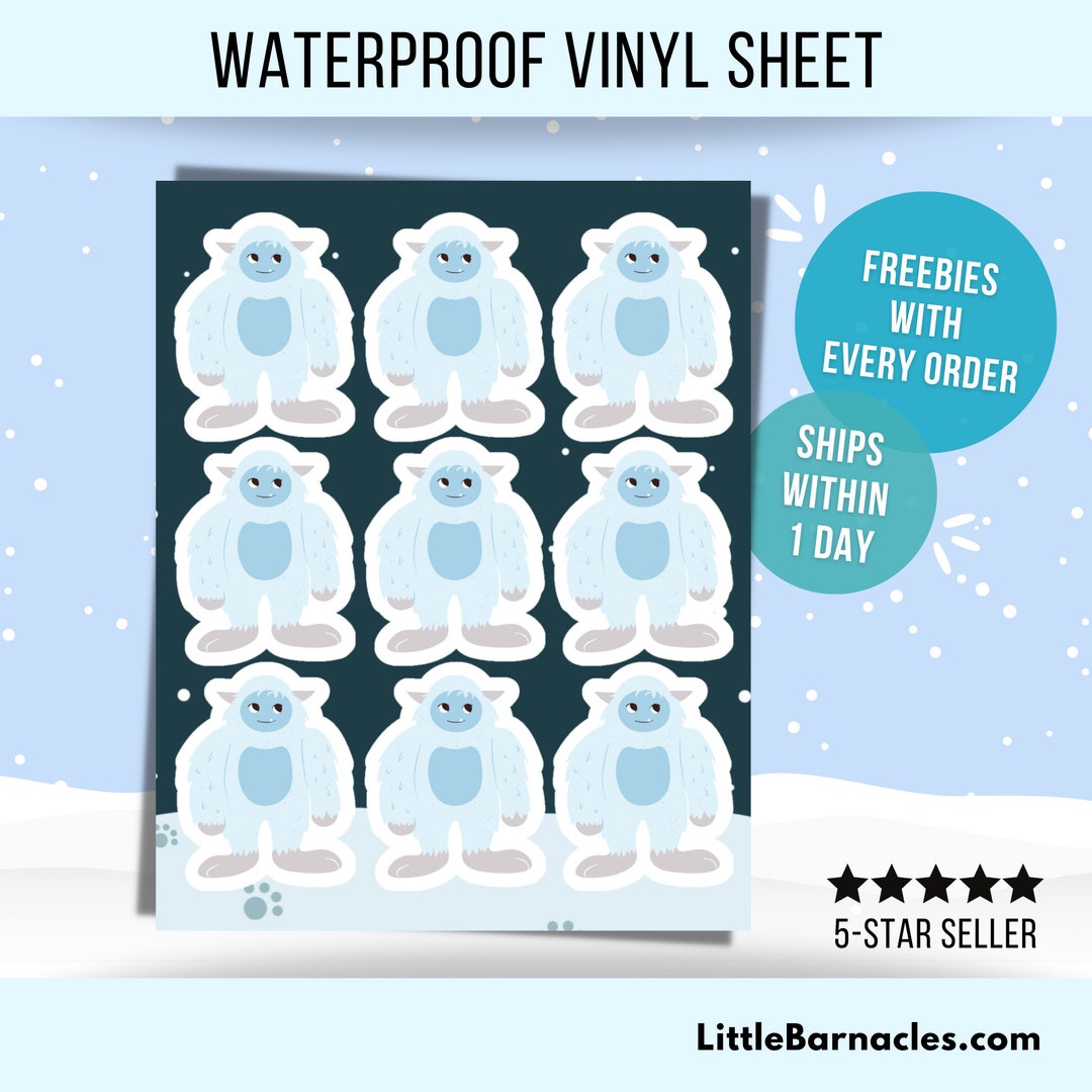Mini Yeti Sticker Sheet Waterproof Vinyl Sticker Cute Yeti Small ...