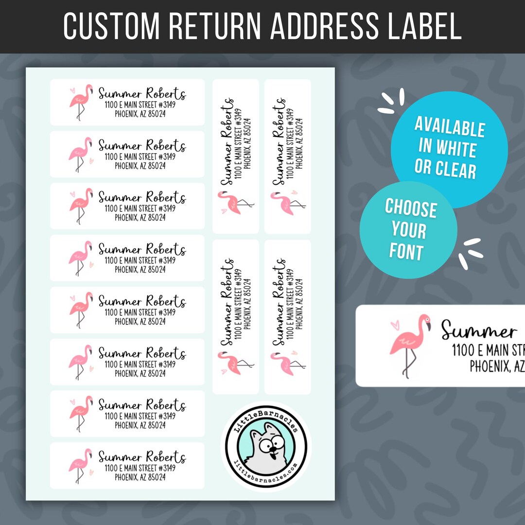 Custom Address Labels Return Address Labels Sheet of 12 Personalized ...