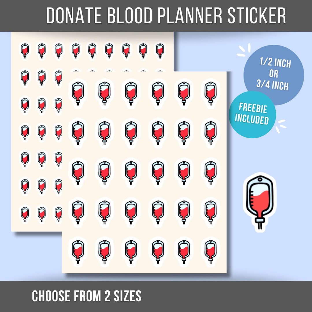 Blood Donation Planner Sticker • Donate Blood Reminder • Medical Health ...