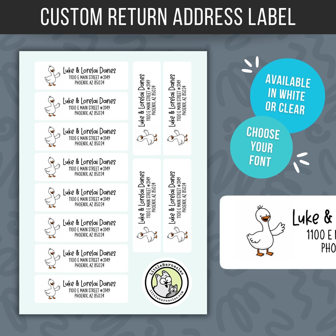 Custom Silly Goose Address Labels • Personalized Return Address ...