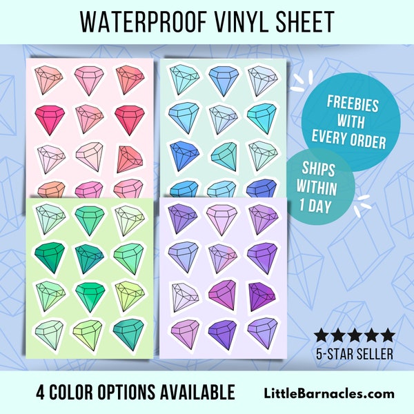 Gemstone Sticker Sheet - Etsy