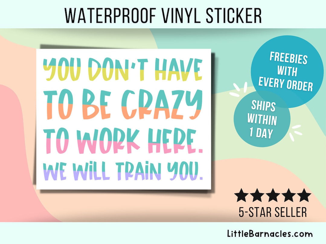 Funny Work Sticker Waterproof Vinyl Sticker Gift for New Boss - Etsy