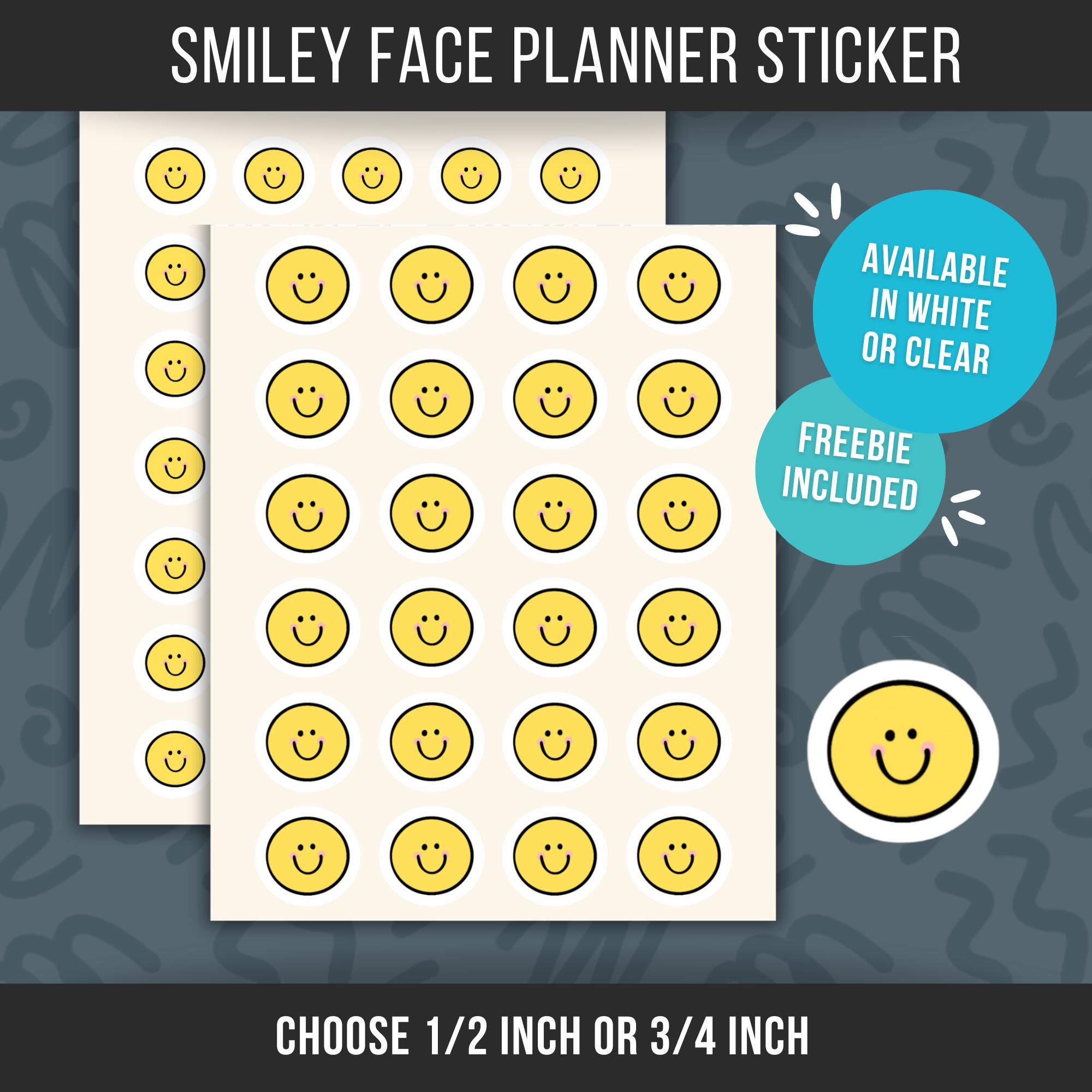 Mini Smiley Face Planner Sticker • Cute Emoji Teacher Sticker • Back to ...