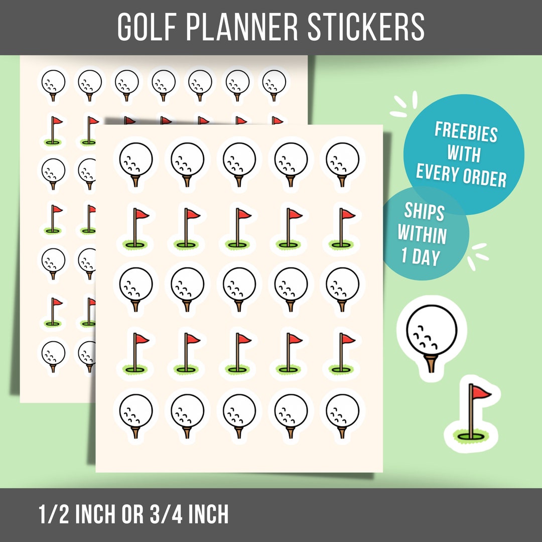Golf Planner Stickers Sport Sticker Golfing Sticker Golf Ball Sticker ...