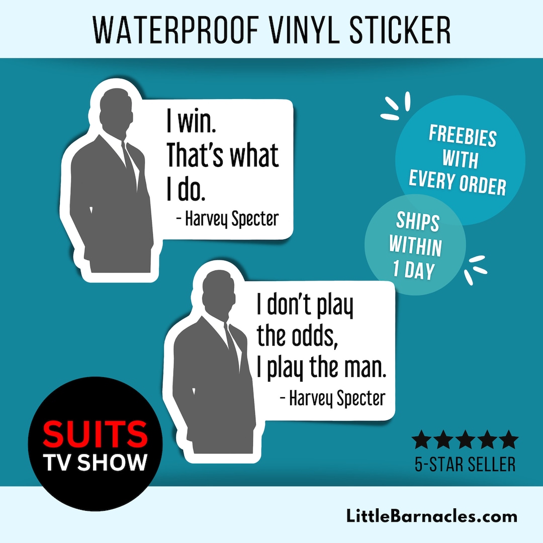 Harvey Specter Quote Sticker Suits TV Show Waterproof Vinyl Suits Fan ...
