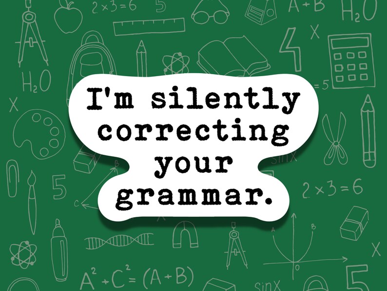 Grammar Sticker Waterproof Vinyl Sticker Coworker Gift Teacher - Etsy