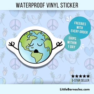World Peace Sticker Waterproof Vinyl Funny Peace Sign Gift Meditation ...