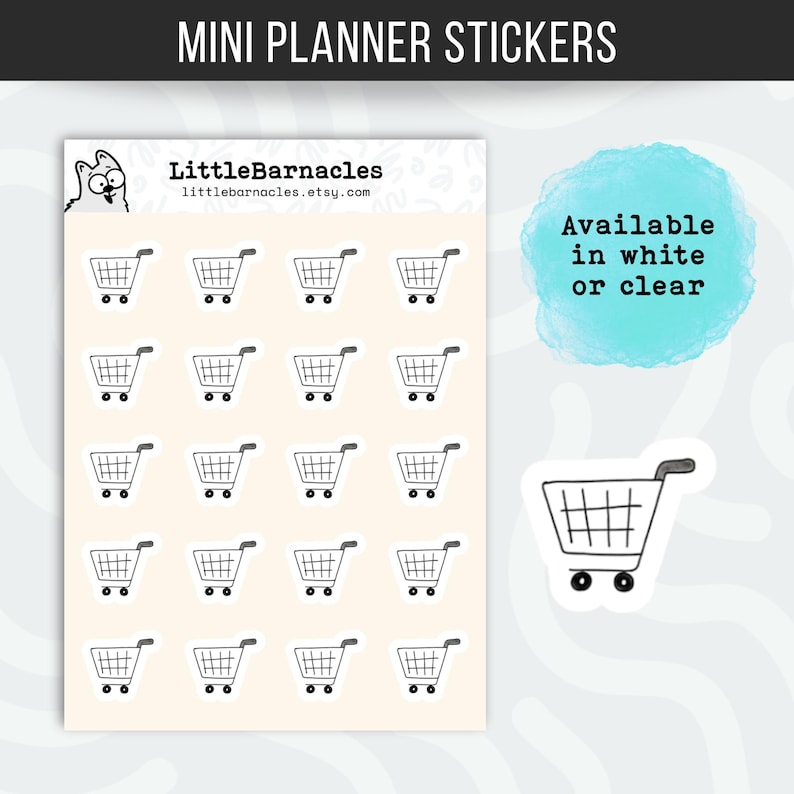 Grocery Cart Sticker Mini Grocery Sticker Shopping Reminder Label ...