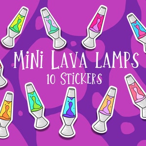 Mini Lava Lamp Sticker Sheet Waterproof Vinyl Sticker Gift for - Etsy