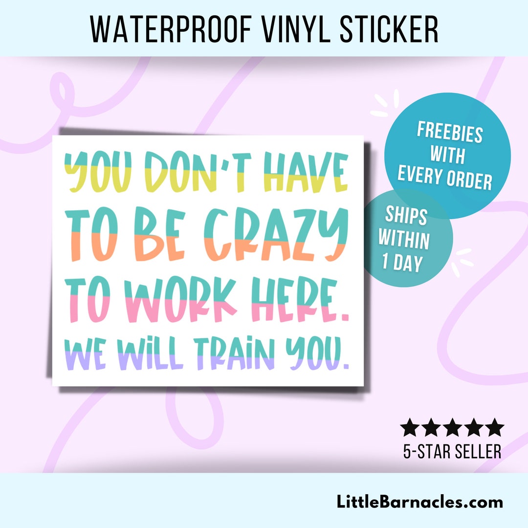 Funny Work Sticker Waterproof Vinyl Funny Coworker Gift Water Bottle ...