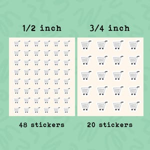 Grocery Cart Sticker Mini Grocery Sticker Shopping Reminder Label ...
