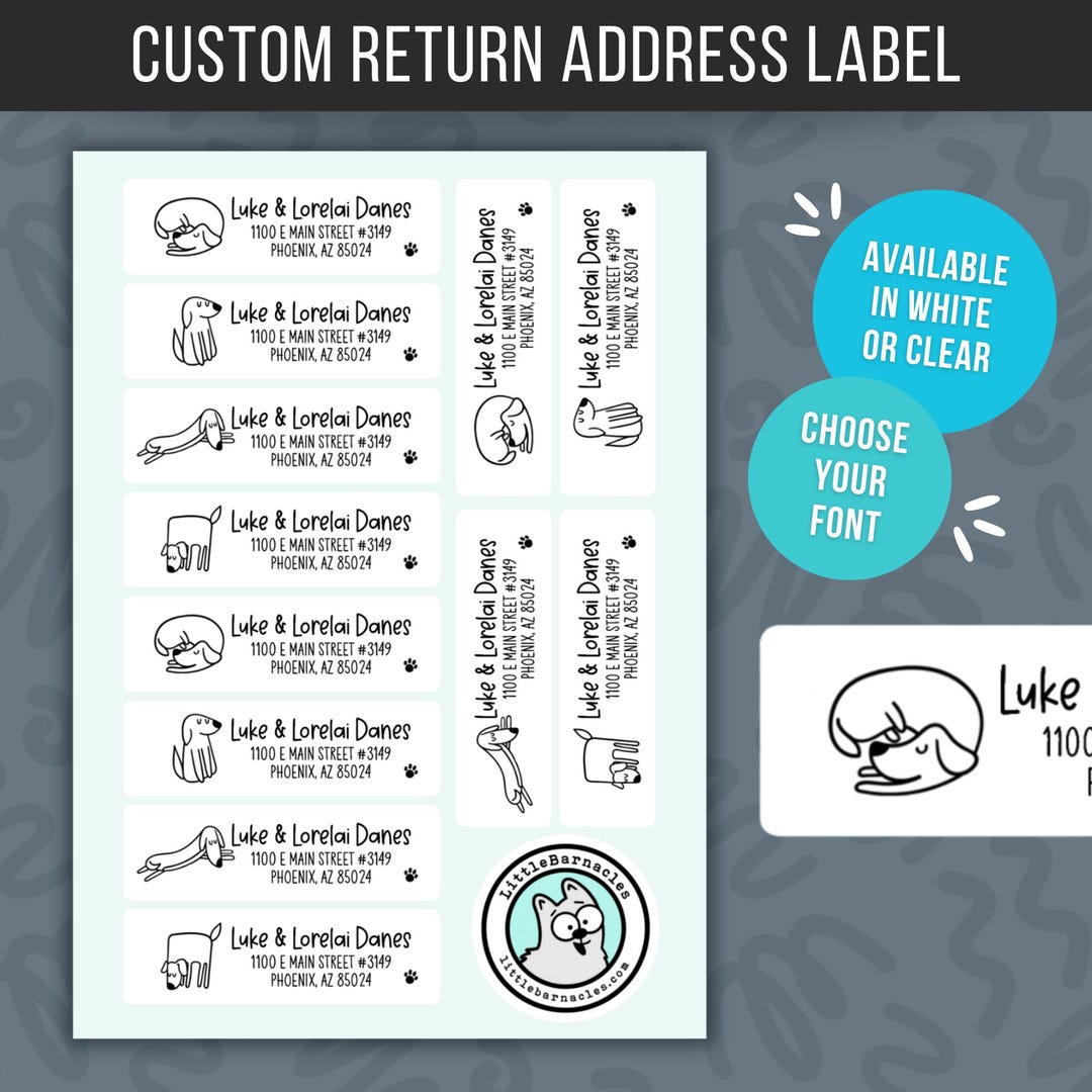 Minimalist Dog Address Labels • Personalized Mailing Stickers • Custom ...