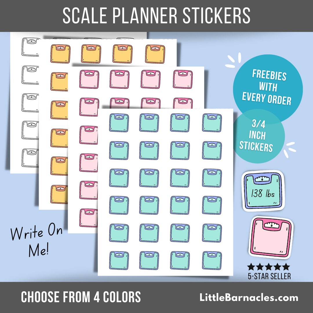Scale Planner Sticker Fitness Reminder Diet Tracker Label Weight ...