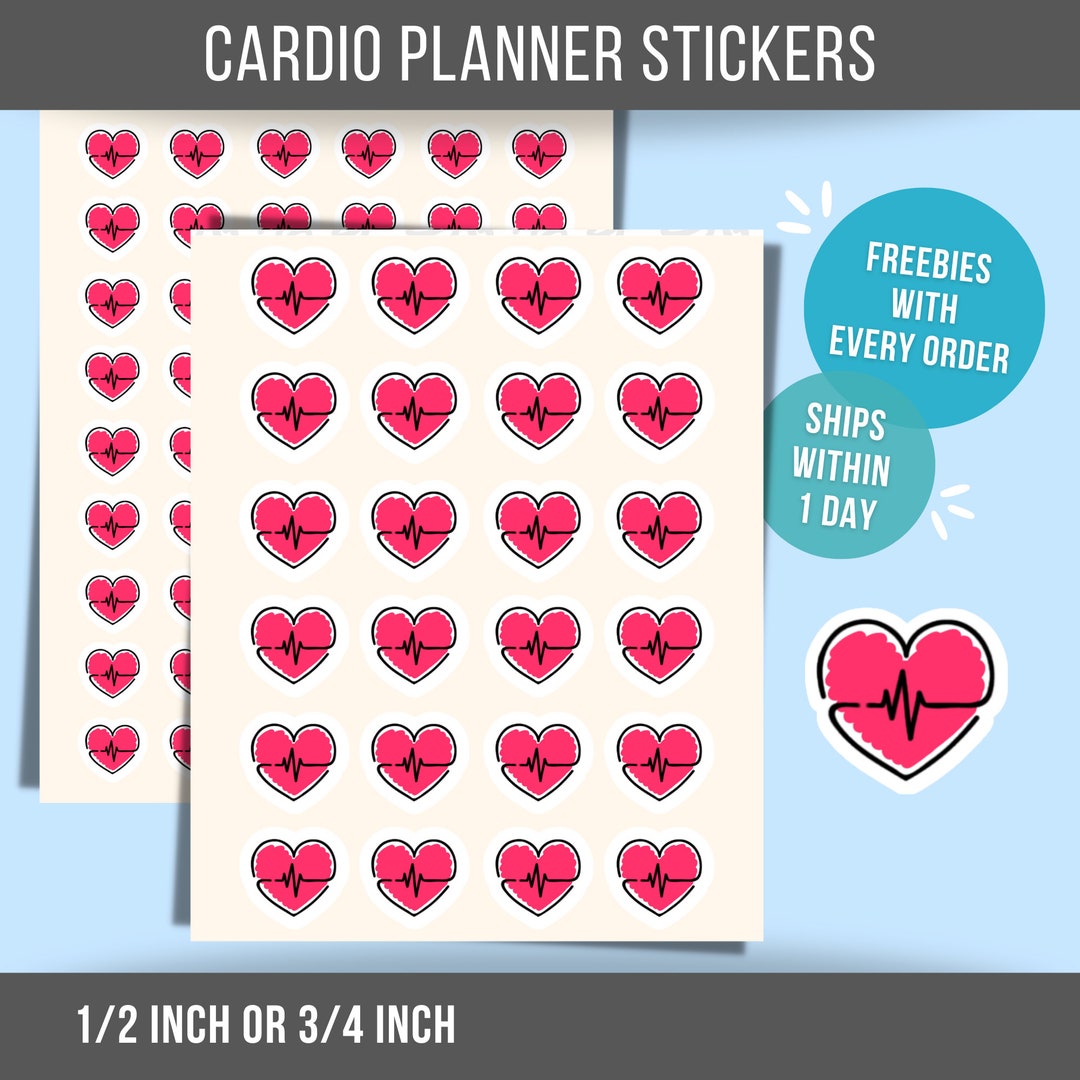 Cardio Planner Sticker Exercise Sticker Heart Health Sticker Cardio ...