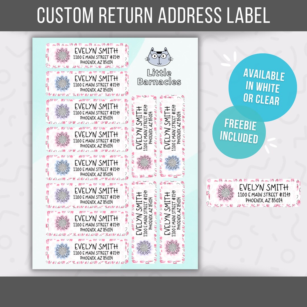 Custom Address Labels, Return Address Labels, Sheet of 12, Personalized ...