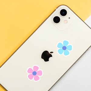Mini Pastel Gradient Flowers Sticker Sheet Waterproof Vinyl Cute Ombre ...