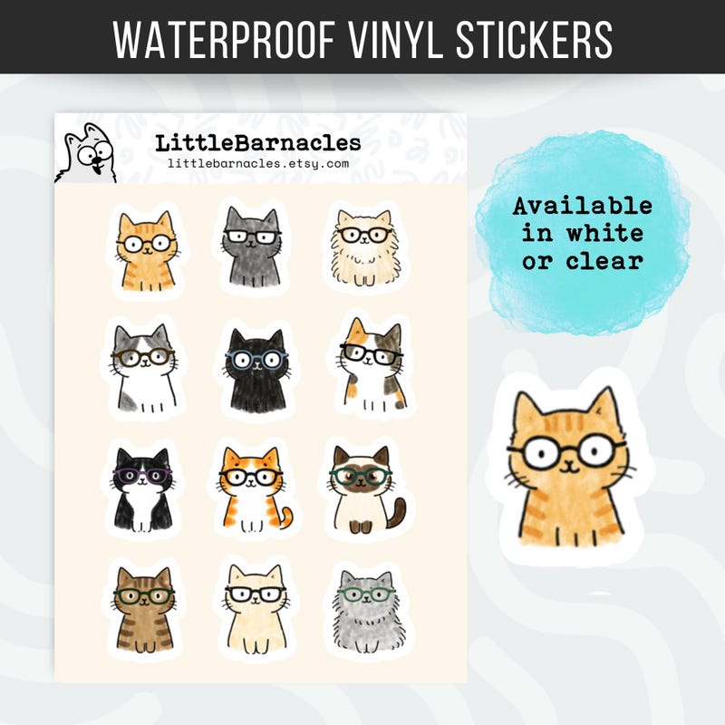 Funny Stickers With Glasses - Etsy