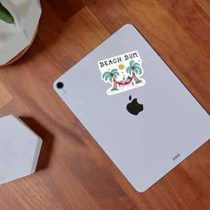 Beach Bum Sticker Waterproof Vinyl Funny Cat Sticker Gift Cat Lover ...