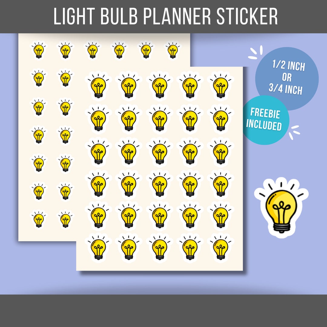 Light Bulb Planner Sticker Meeting Reminder Brainstorming Sticker Work ...