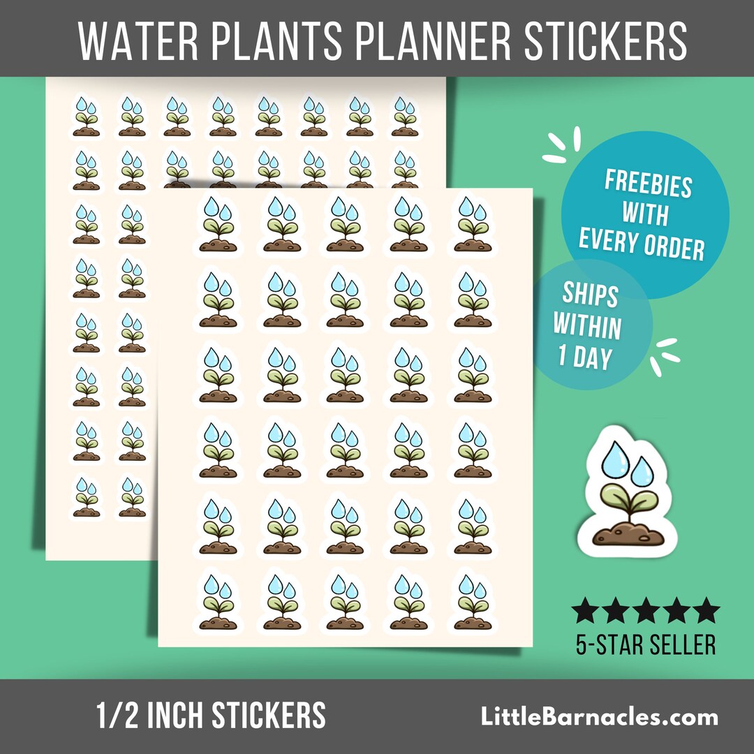 Water Plants Planner Sticker Gardening Sticker Gardener Planting ...