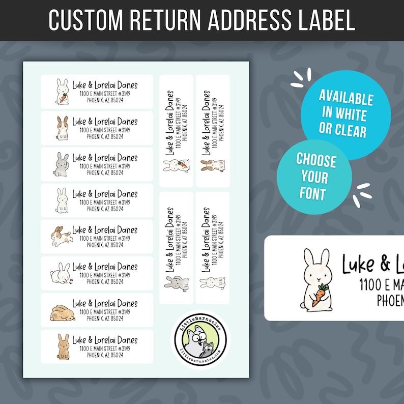 Custom Bunny Address Labels • Personalized Return Address Stickers ...