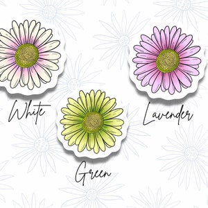 Daisy Flower Sticker Waterproof Vinyl Cute Floral Sticker Gardener ...