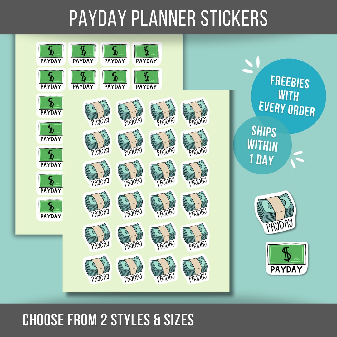 Payday Planner Sticker Mini Paycheck Sticker Finance Reminder Money ...