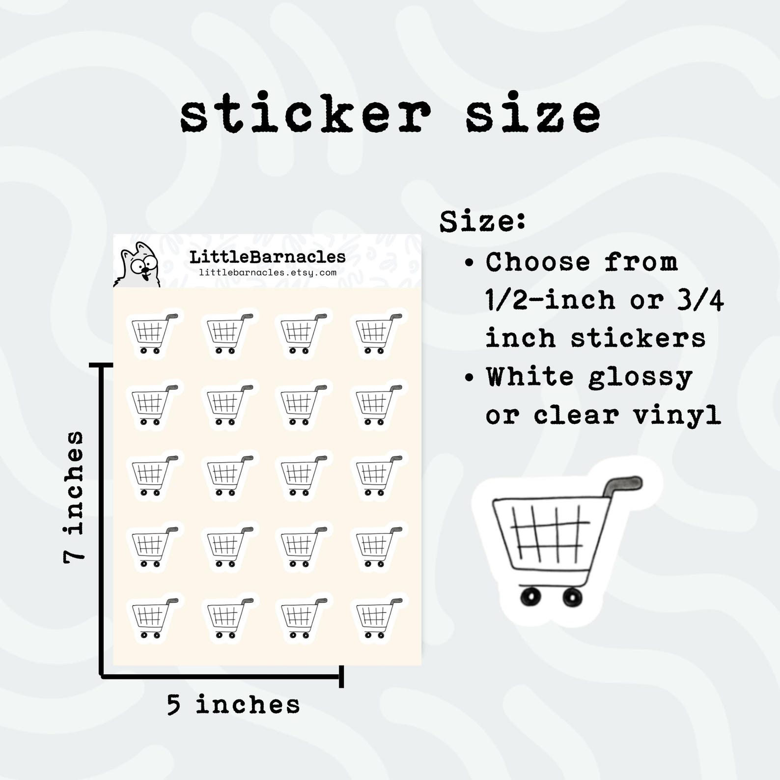 Grocery Cart Sticker Mini Grocery Sticker Shopping Reminder Label ...